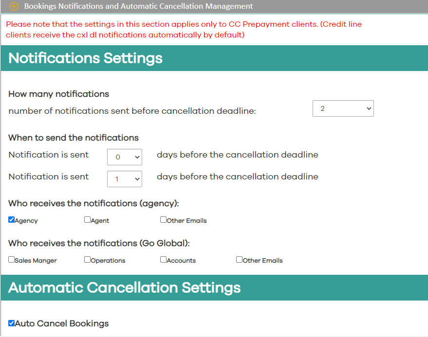Auto cancellation – Go Global Travel